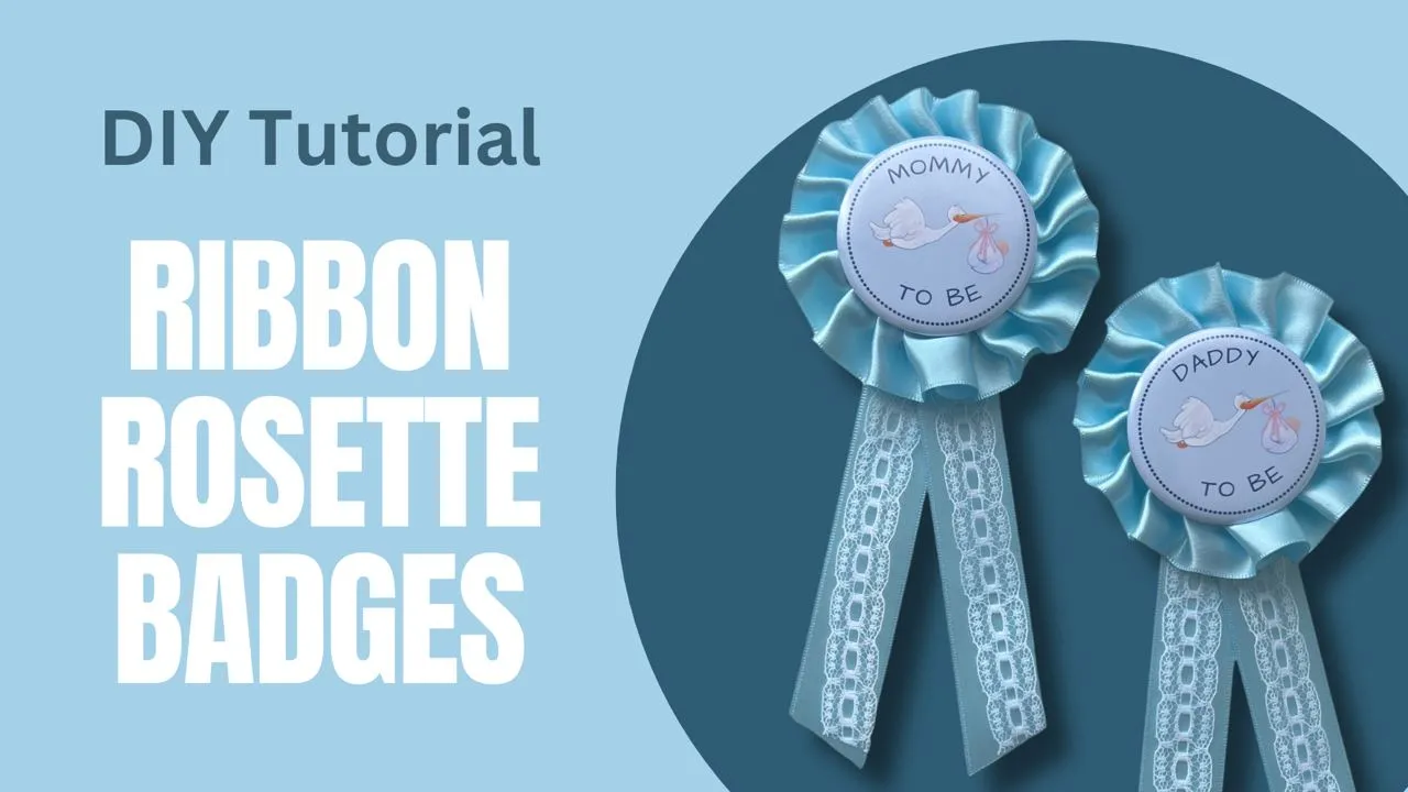 Ribbon Rosette Badge for Baby Shower DIY Tutorial — Alina Craft Studio